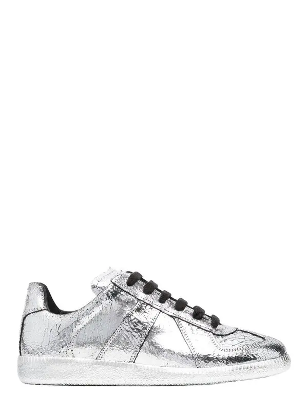 MAISON MARGIELA Replica Sneakers Metallic Leather - Silver