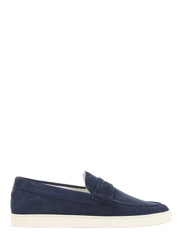 Brunello Cucinelli Suede Penny Loafers - Blue