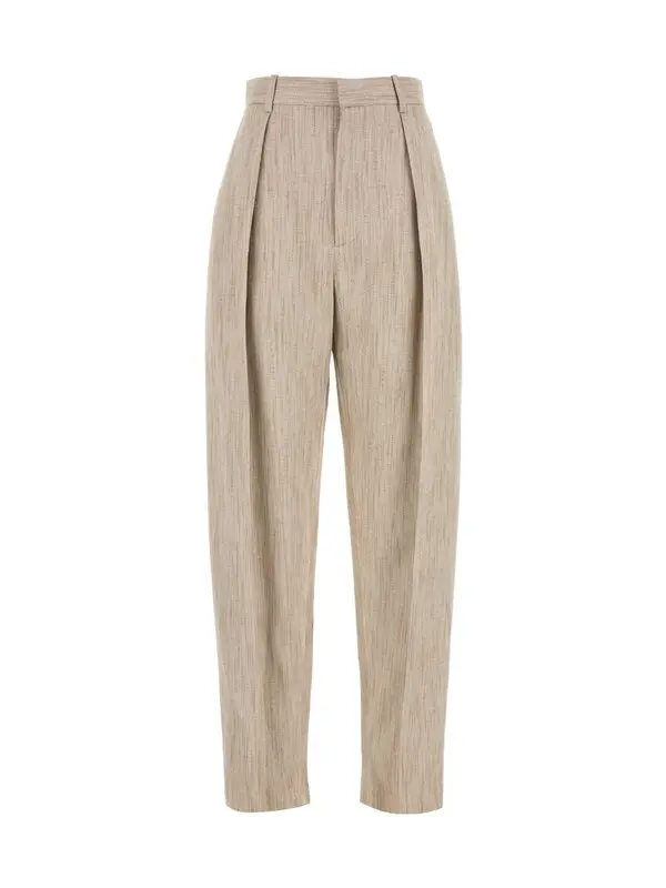 Bottega Veneta Melange Viscose Blend Pant - Brown