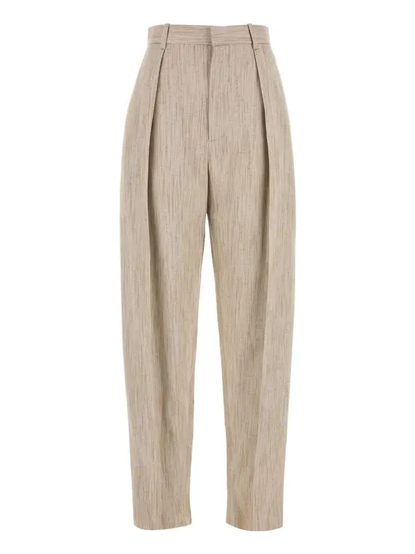 Bottega Veneta Melange Viscose Blend Pant - Brown
