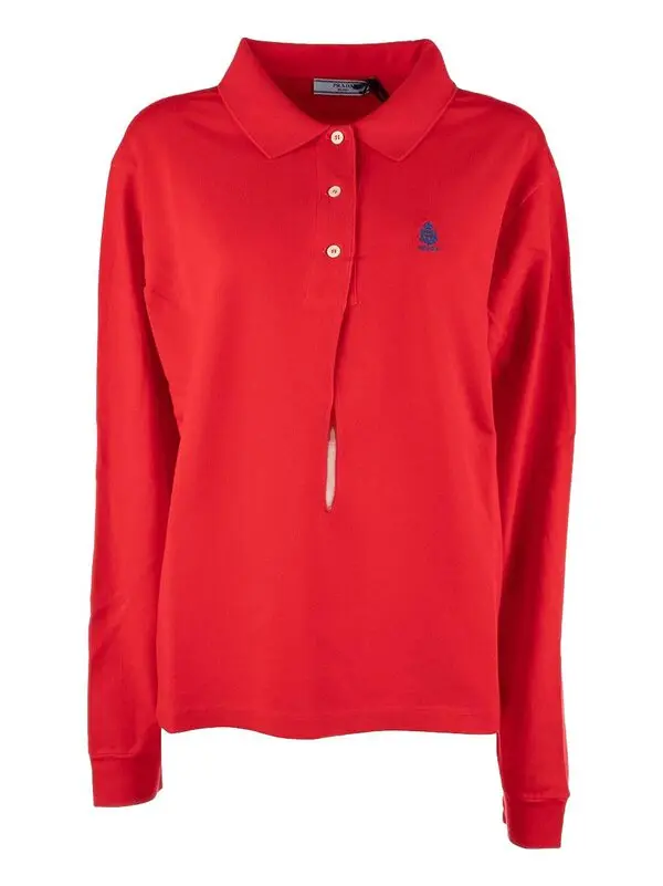 Prada Long Sleeve Polo Shirt - Multicolor