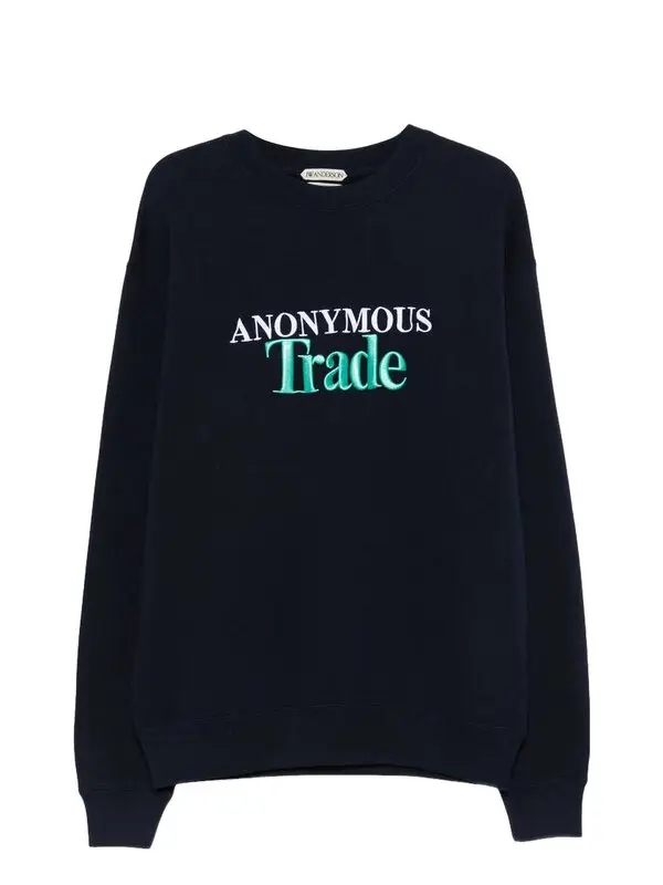 JW Anderson Crew Neck Printed Long Sleeve Sweatshirt - Blue
