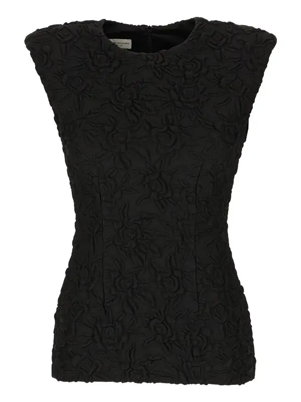 Dries Van Noten Embellished Cap Sleeve Top - Multicolor