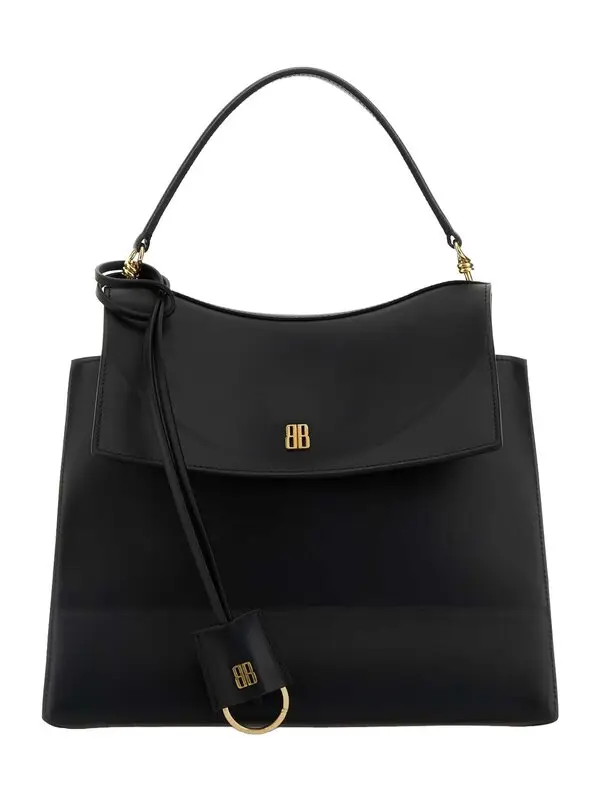Balenciaga Leather Medium Nano Handbag - Black