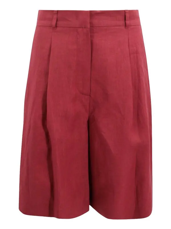 Max Mara Pleated Tailored Shorts - Brown