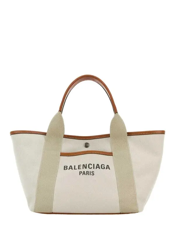 Balenciaga Sand Canvas Small Biarritz Shopping Bag - Brown