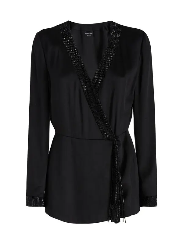 Giorgio Armani Embellished Wrap Top - Multicolor