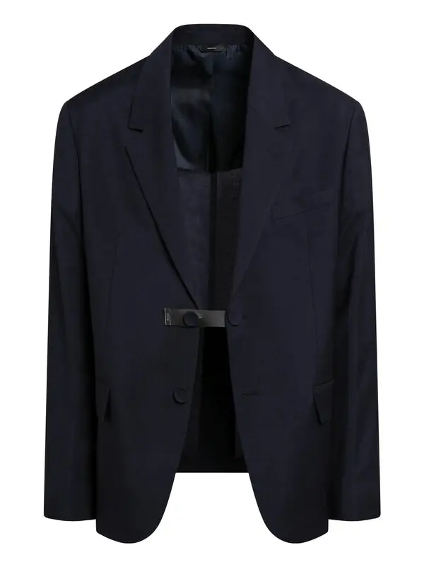 Fendi Single Breasted Wool Jacket - Blue