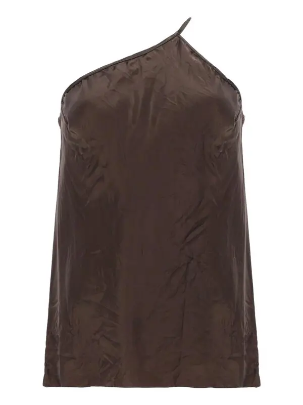 Rick Owens One-shoulder Cupro Top - Brown