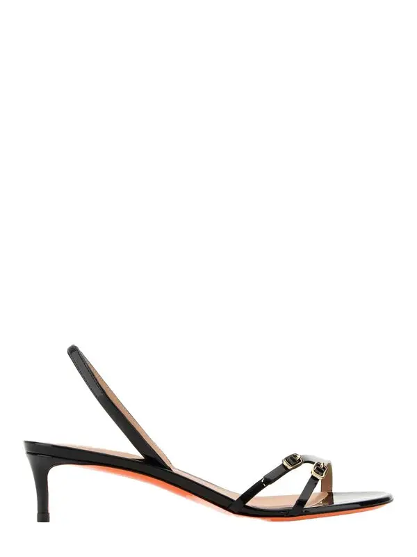 Santoni Leather Virna Sandals - Black