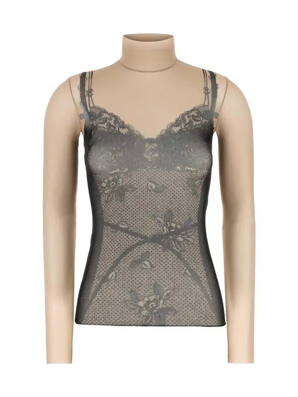 Balenciaga Printed Stretch Tulle Top - Multicolor