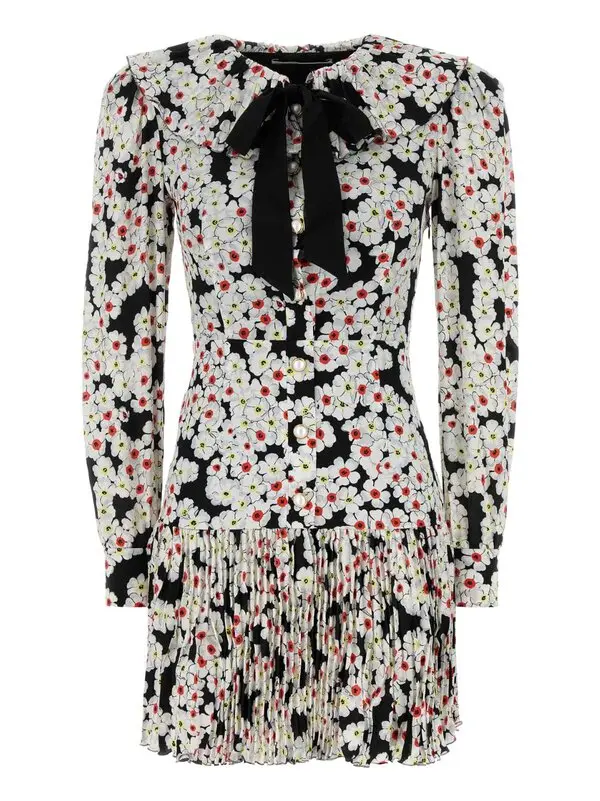 Alessandra Rich Printed Silk Mini Dress - Multicolor