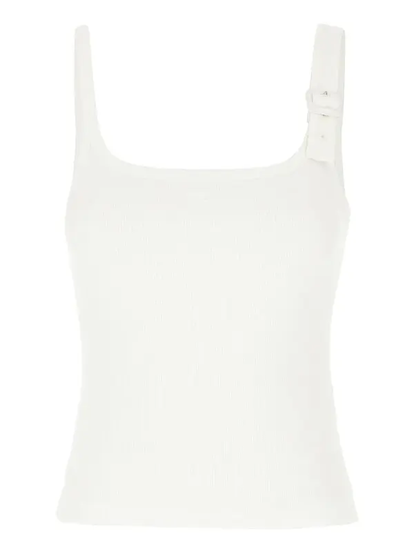 COURREGES Ribbed Tank Top With Adjustable Strap Detail - Multicolor