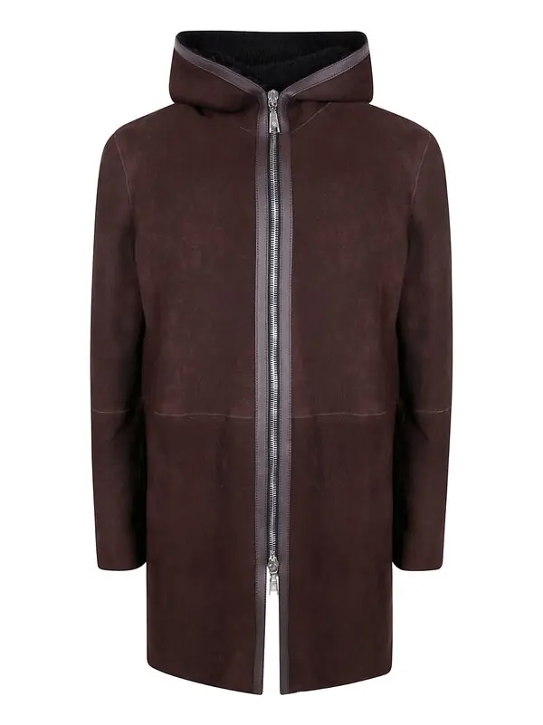 Tagliatore Wilson Shearling Zip-up Coat - Brown