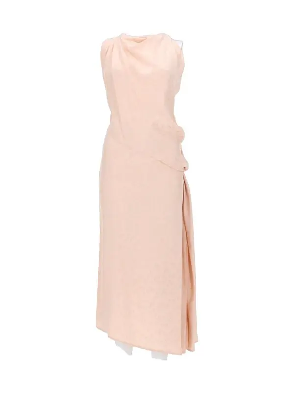 Victoria Beckham Twisted Detail Viscose Dress - Pink