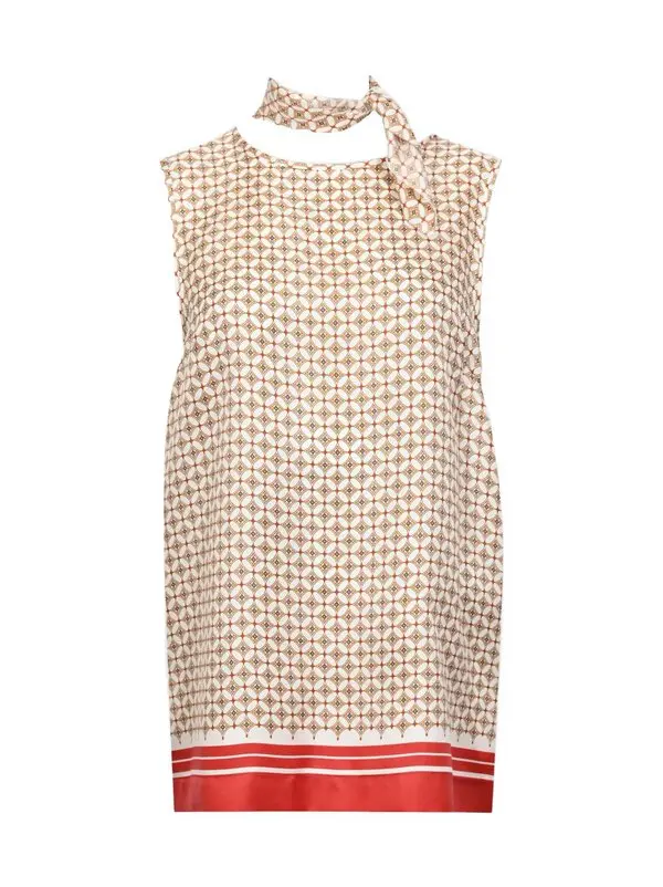 Max Mara Sleeveless Top With Geometric Print - Red