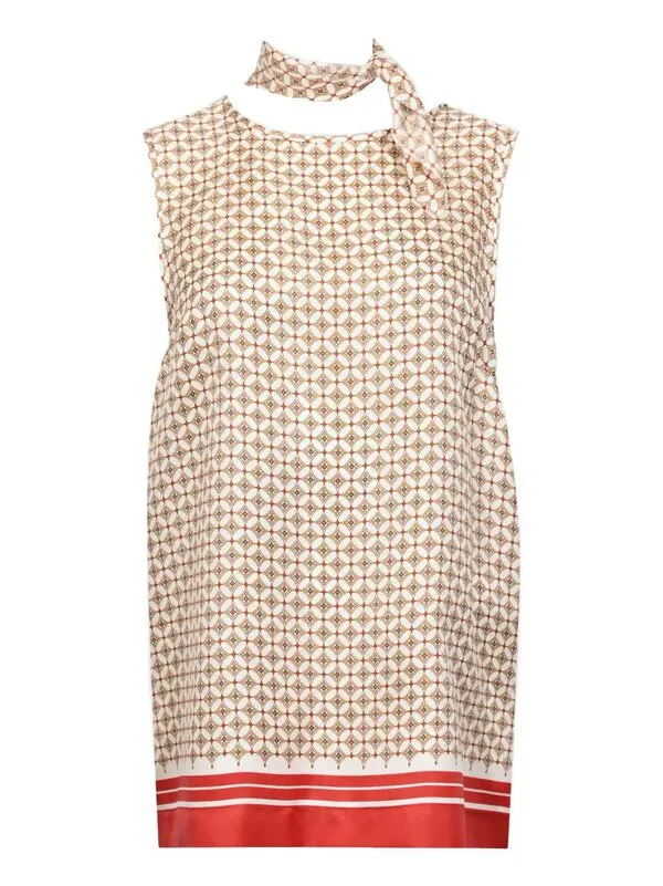 Max Mara Sleeveless Top With Geometric Print - Red