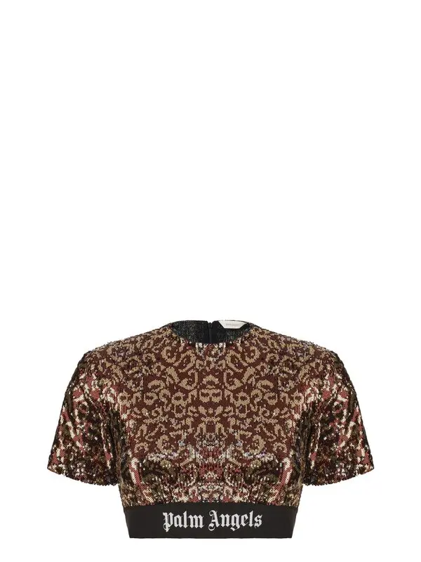Palm Angels Sequin Cropped Top - Multicolor