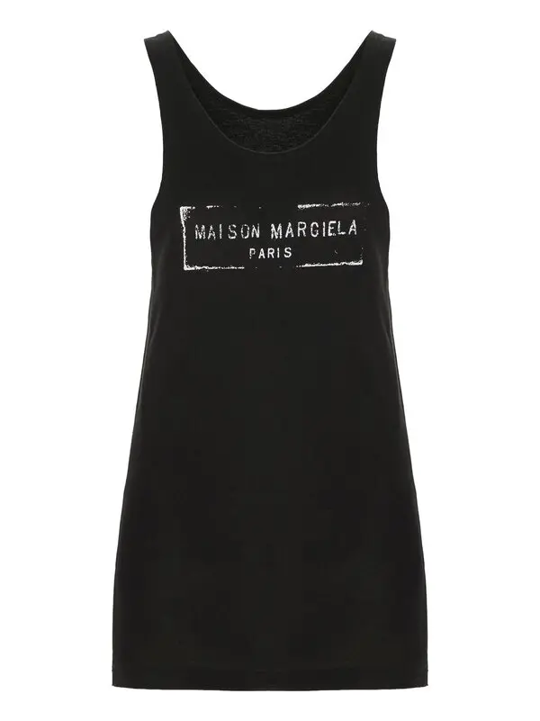 MAISON MARGIELA Black Sleeveless Top - Multicolor