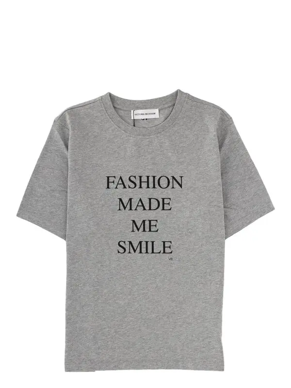 Victoria Beckham Organic Cotton Printed T-shirt - Gray