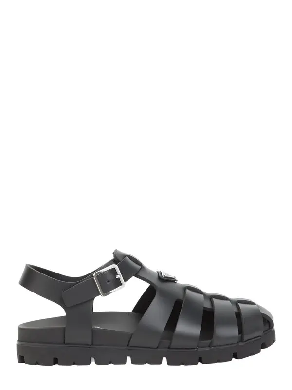 Prada Eva Cage Sandals - Black