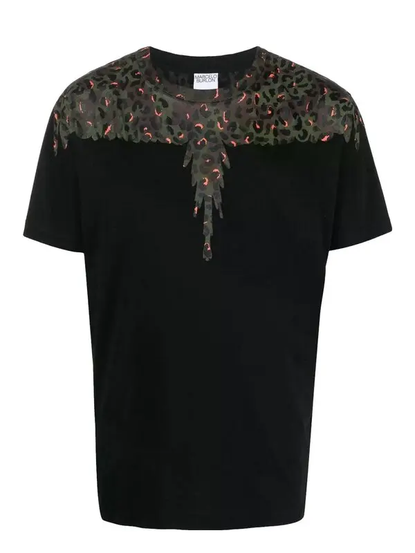 COUNTY OF MILAN Animalier Wings Organic Cotton T-shirt - Black
