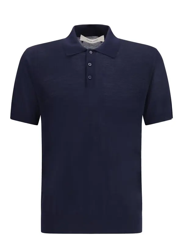 GOLDEN GOOSE Merino Wool Polo - Blue