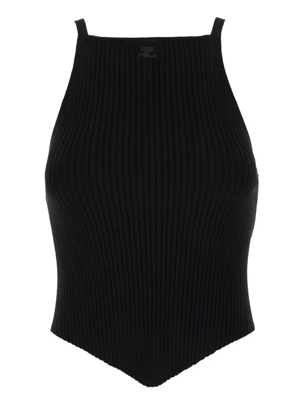 COURREGES Ribbed Halter Neck Top - Multicolor