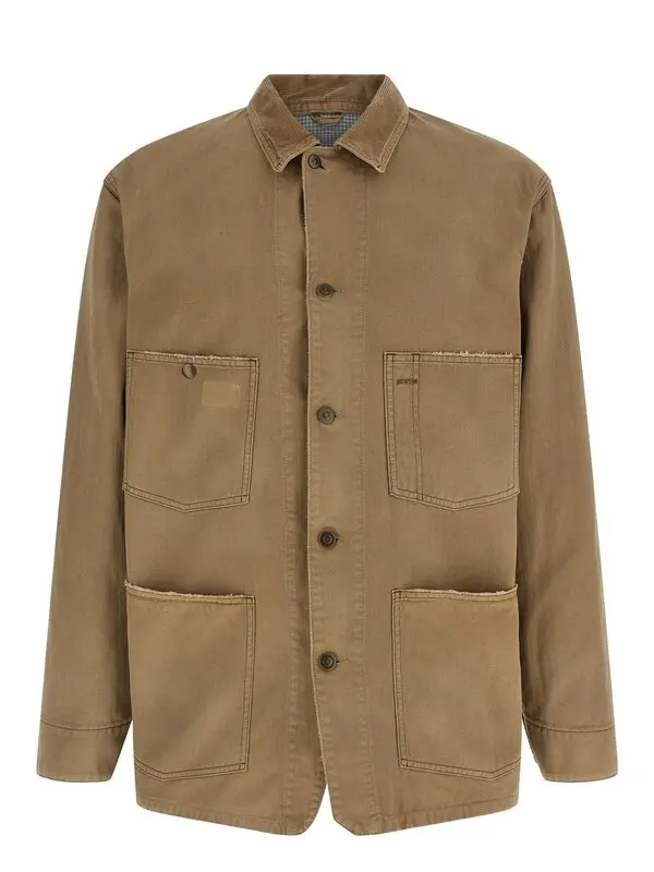 MAISON MARGIELA Herringbone Cotton Canvas Jacket - Cream