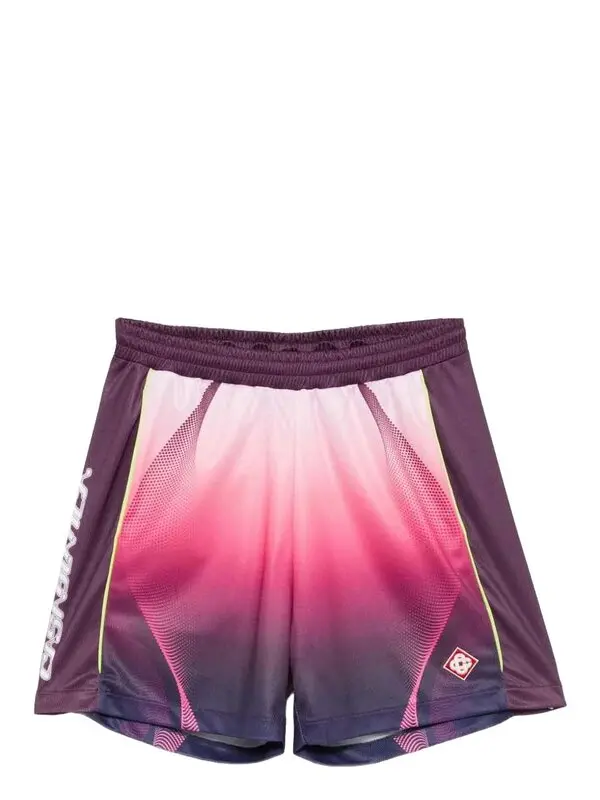 Casablanca Aubergine Faded Logo Shorts - Multicolor