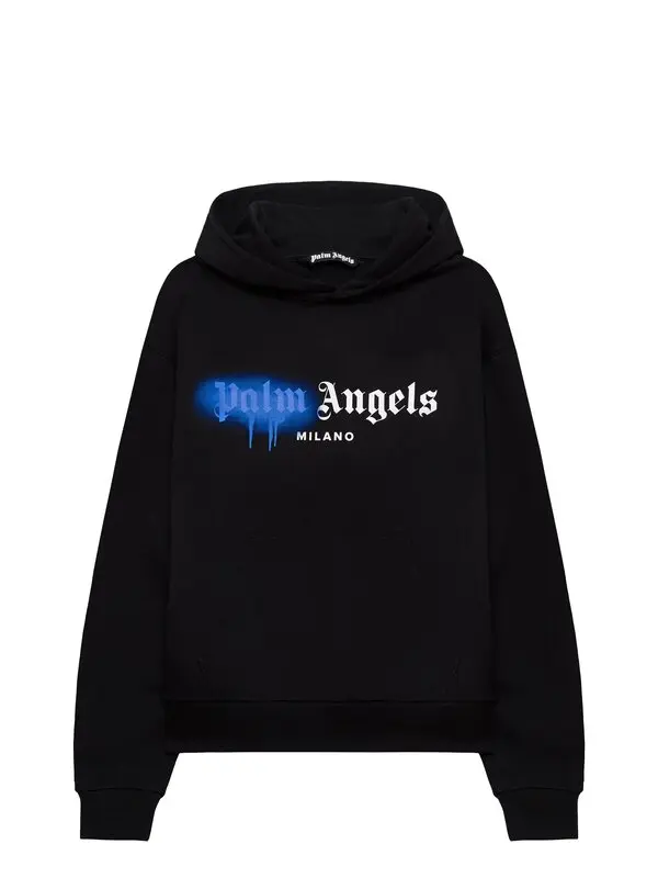 Palm Angels Spray Milan Hooded Sweatshirt - Black