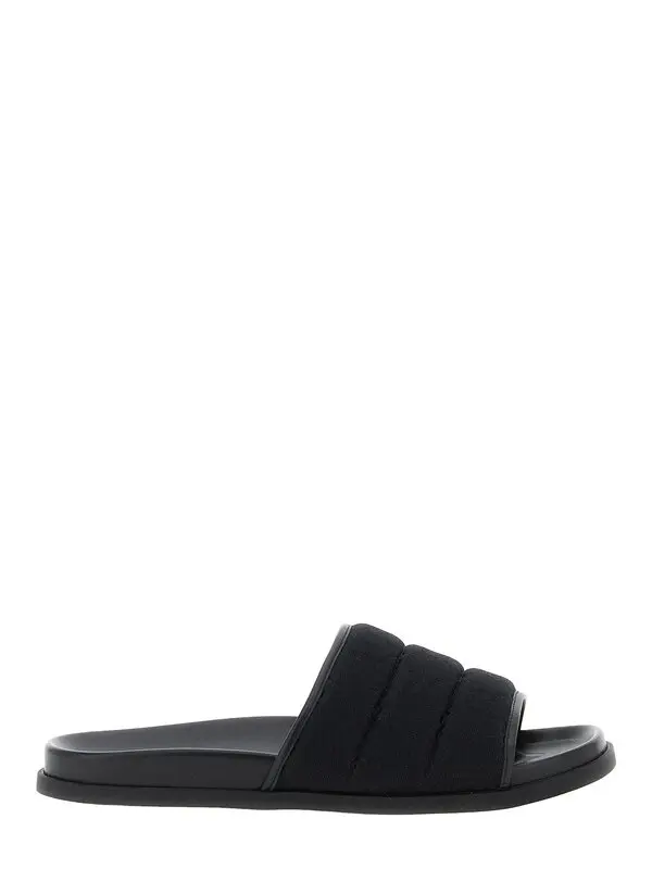 Gucci Padded Gg Fabric Slides - Black