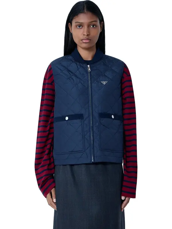 Prada Re-nylon Quilted Vest - Blue