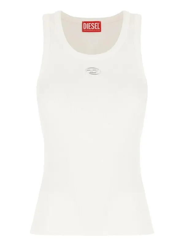DIESEL® Ribbed Tank Top With Logo Detail - Multicolor