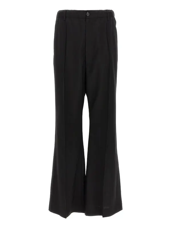 Marni Tropical Wool High-waisted Wide-leg Trousers - Black