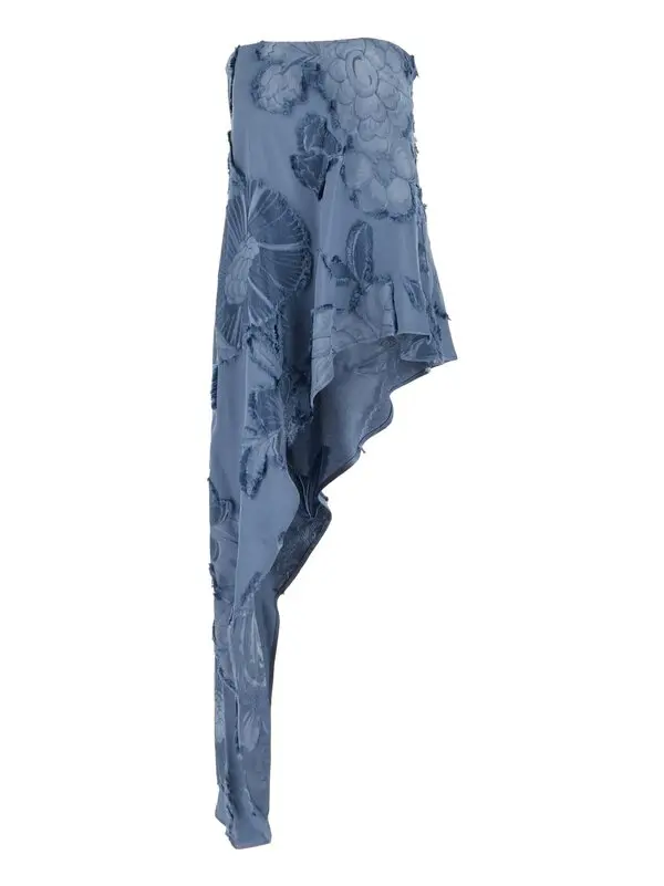 Etro Asymmetrical Floral Applique Top - Multicolor