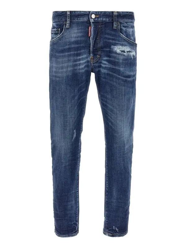 Dsquared2 Skater Jeans In Stretch Cotton Denim - Blue