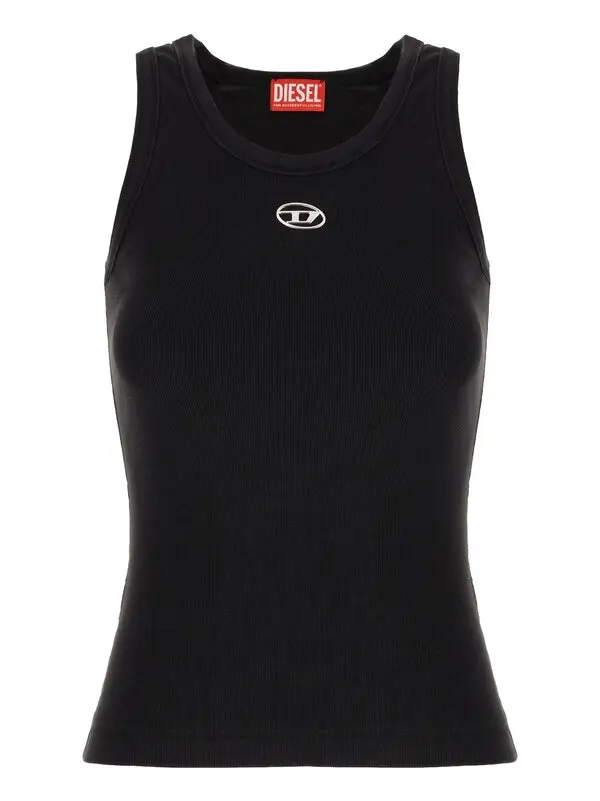 DIESEL® Ribbed Tank Top With Logo Detail - Multicolor