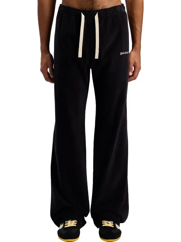 Palm Angels Corduroy Logo Embroidered Travel Pants - Gray