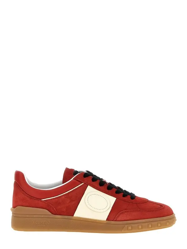 Valentino Garavani Upvillage" Suede And Calfskin Leather Sneakers - Red