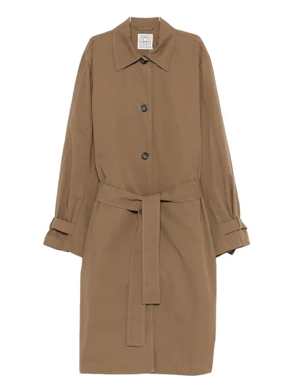 TOTEME Belted Cotton Trench Coat - Multicolor