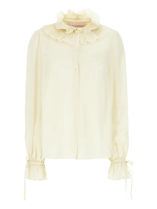 Valentino Garavani Pleated Ruffle Collar Shirt - Multicolor