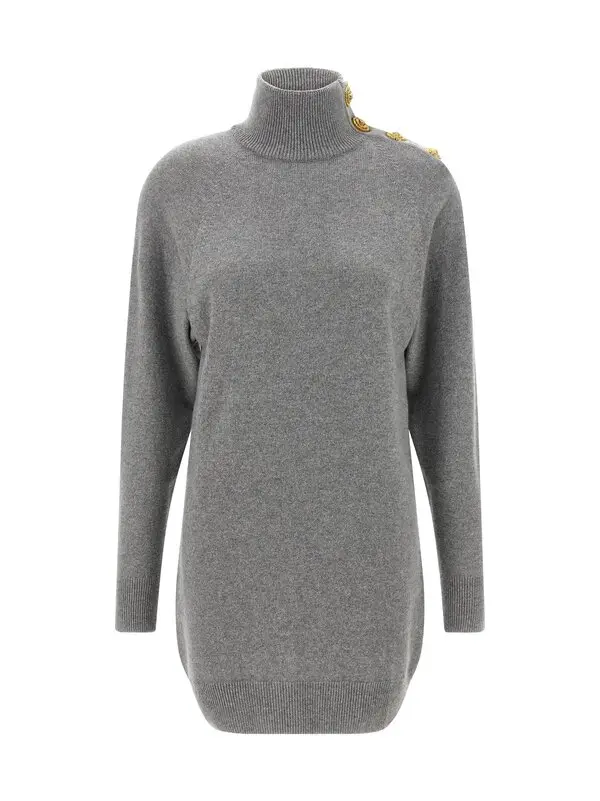 Balmain Cashmere Wool Mini Dress - Gray