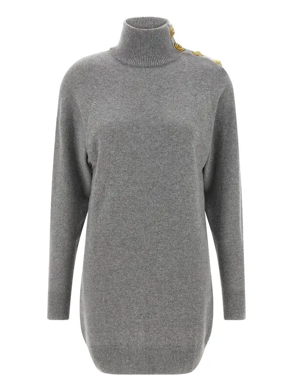 Balmain Cashmere Wool Mini Dress - Gray