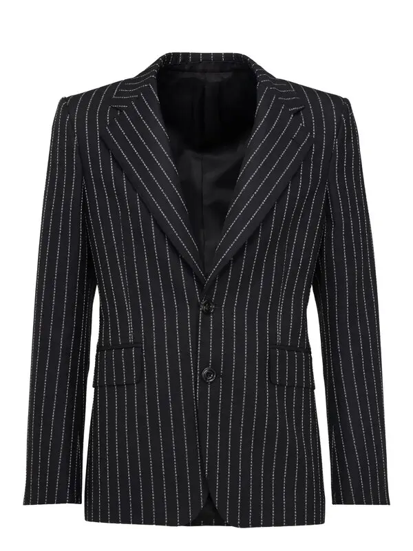 Alexander McQueen Pinstripe Single-breasted Jacket - Black