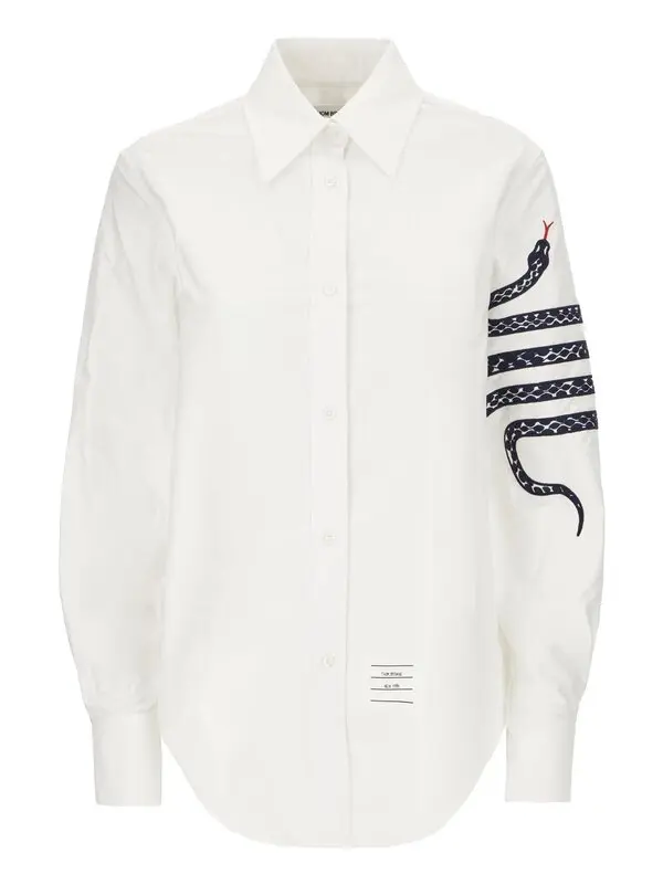 Thom Browne Embroidered Snake Shirt - Multicolor
