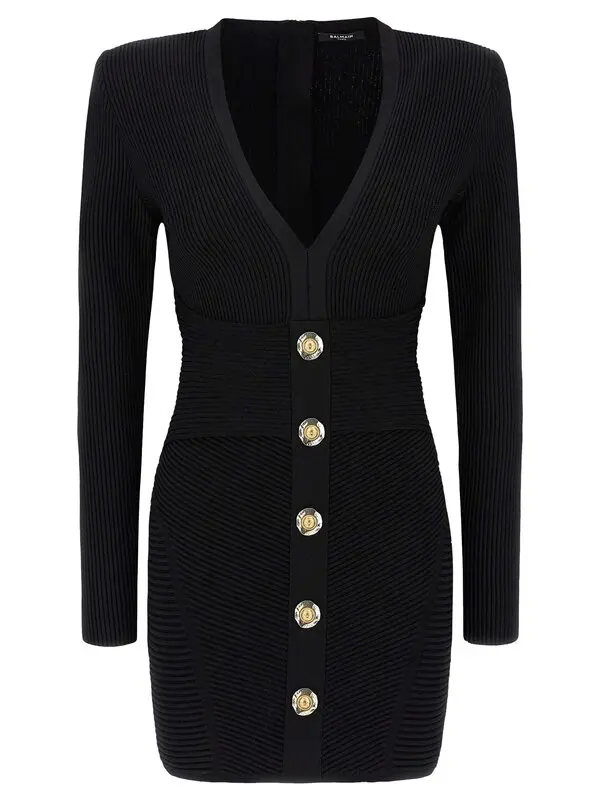 Balmain Bodycon Dress - Black