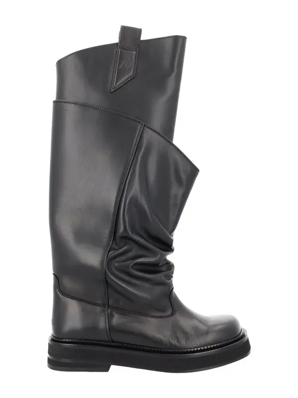 Attico Calf Leather Boots - Black