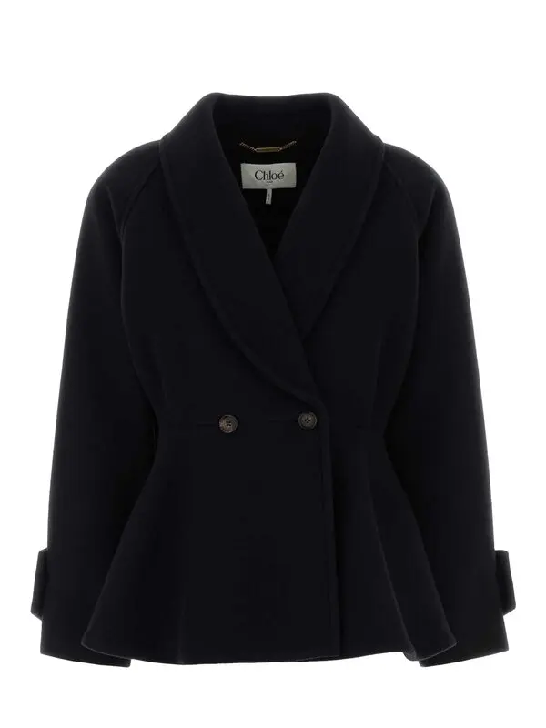 Chloé Wool Blend Coat - Black