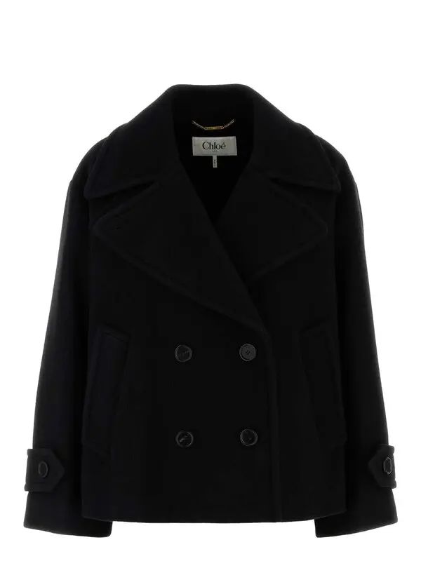 Chloé Wool Blend Coat - Black